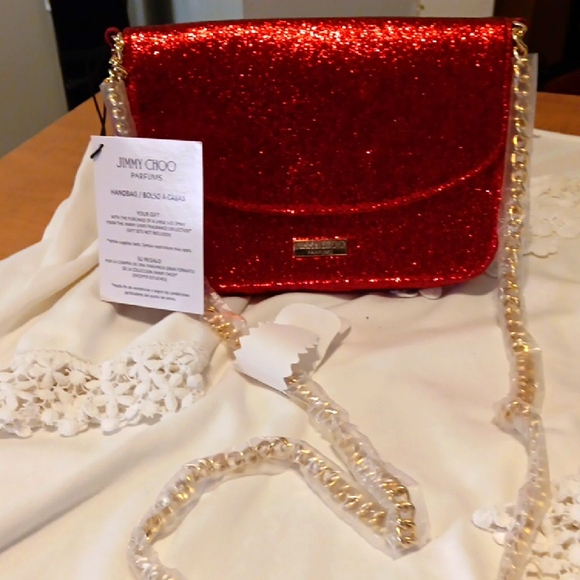 Jimmy Choo | Bags | Jimmy Choo Red Glitter Bag | Poshmark